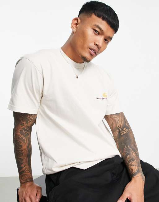 Carhartt Wip American Script T Shirt Ample Blanc Cassé Asos