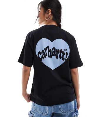 Carhartt WIP amour heart print t-shirt in black | ASOS