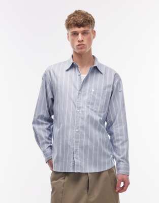 Carhartt WIP beale long sleeve shirt in blue stripe | ASOS
