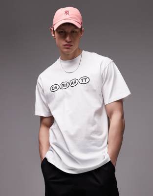 Carhartt WIP – Bumper – Vit t-shirt med grafiskt tryck | ASOS