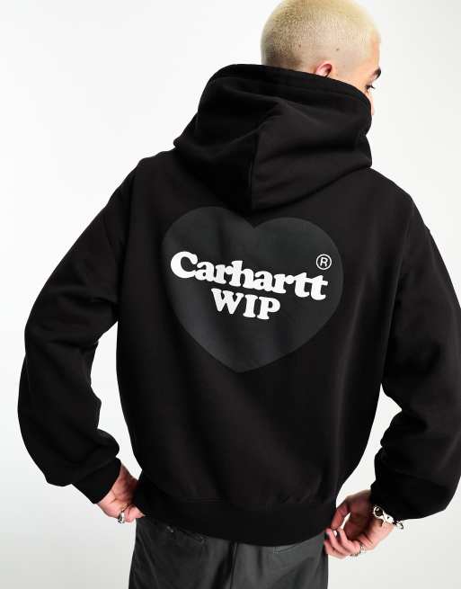 Carhartt Wip Kapuzenpullover In Schwarz Mit Herzprint Im Rücken Asos