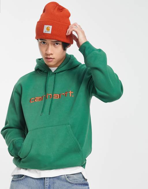 Carhartt Wip Locker Geschnittener Kapuzenpullover In Grün Asos
