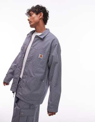 Carhartt WIP – Notus – Coach-Jacke in Blau mit Streifen | ASOS