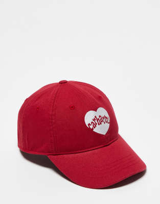 Carhartt WIP unisex amour heart print cap in red | ASOS