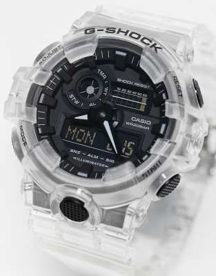 Casio G-Shock skeleton series watch in clear and black | ASOS