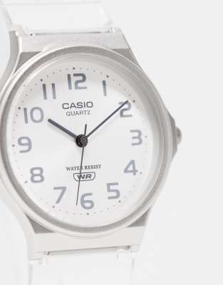 Casio MQ24S skeleton series silicone watch in white | ASOS