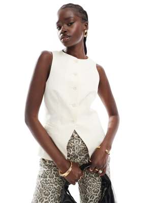 Chaleco color crema con cuello subido de ASOS DESIGN | ASOS
