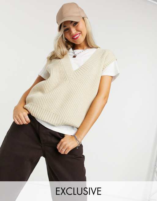 Chaleco Color Crudo De Punto De Collusion Asos