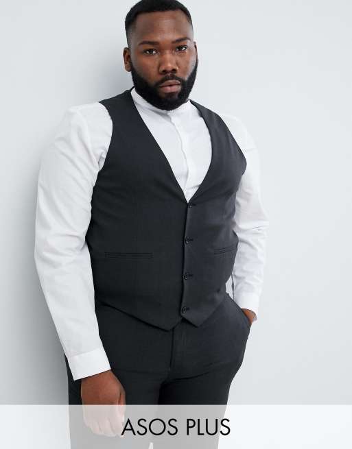 Chaleco De Traje Entallado En Color Antracita De Asos Design Plus Asos