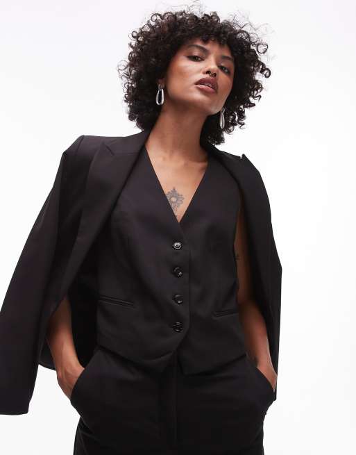 Chaleco De Traje Negro De Mango Parte De Un Conjunto De 3 Piezas Asos