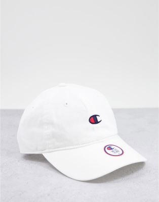 Champion Small Logo Baseball Cap In White | ModeSens