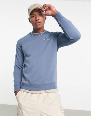 Champion small logo sweatshirt in blue | ASOS
