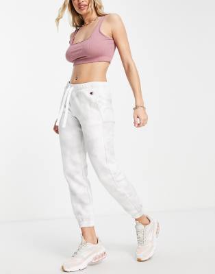 Champion small logo tie dye trackies in grey | ASOS