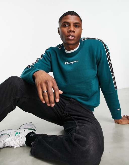 Champion - Sweat avec bandes à petit logo - Sarcelle | ASOS