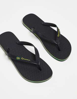 Chanclas negras clásicas con diseño de Brasil 21 de Ipanema | ASOS