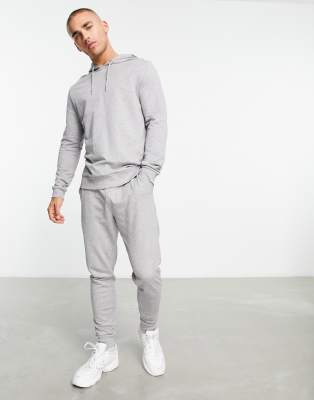 Chándal gris oscuro entallado de tejido ligero de ASOS DESIGN | ASOS