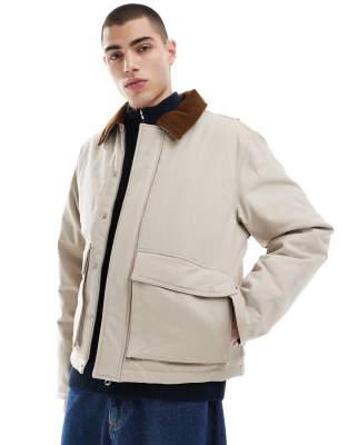 Chaqueta beis de estilo carpintero con bolsillos de algodón de Jack ...