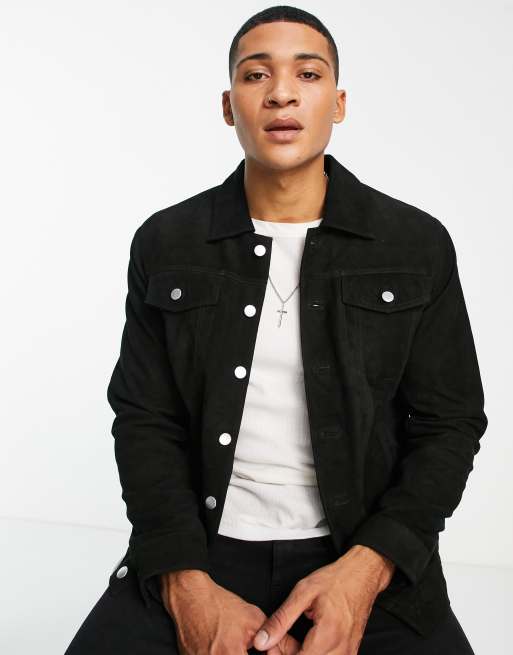 Chaqueta Estilo Camionero Negra De Ante De Barneys Originals Asos