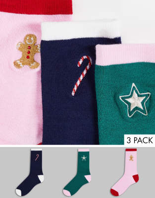 Chelsea Peers christmas icons 3 pack sock gift box | ASOS