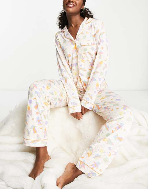 Chelsea Peers Pyjamaset Van Overhemd Met Lange Mouwen En Broek Met