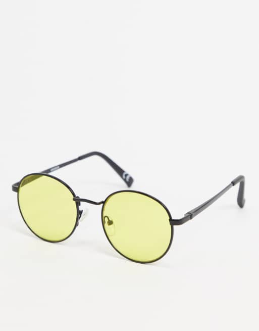 Черные круглые солнцезащитные очки с желтыми стеклами ASOS DESIGN | ASOS