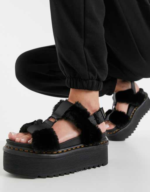 Черные сандалии Dr Martens Francis Fluffy | ASOS