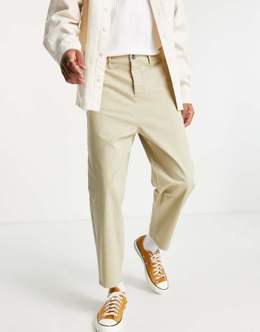 Chinos Beis Claro De Corte Tapered Extragrande De Asos Design Asos