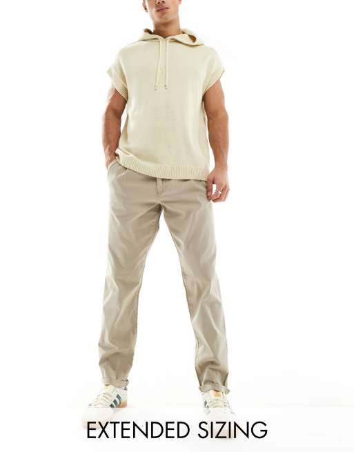 Chinos Color Tostado Lavado De Corte Tapered De Asos Design Asos