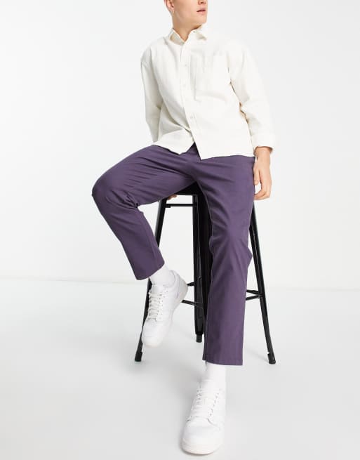 Chinos Con Lavado Azul Marino De Corte Cigarette De Asos Design Asos
