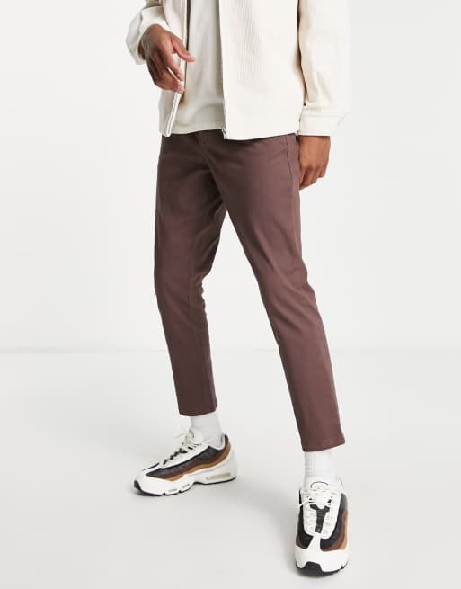 Chinos Marrón Oscuro De Corte Cigarette De Asos Design Asos