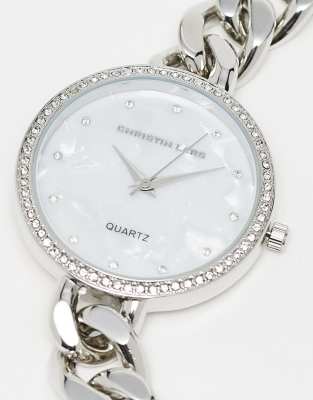 Christin Lars chain bracelet watch in silver | ASOS