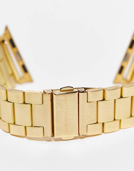Christin Lars chunky smart watch strap in gold | ASOS
