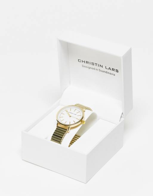 Christin Lars classic bracelet watch in gold | ASOS