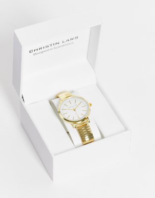 Christin lars womens gold bracelet watch | ASOS