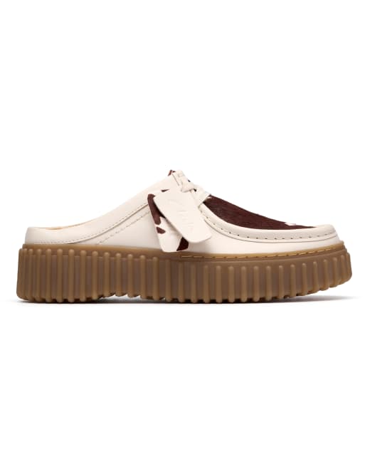 Clarks Torhill Mule in cow print suede | ASOS