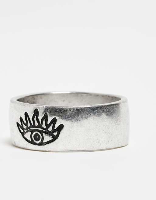 Classics 77 all seeing eye band ring in silver | ASOS