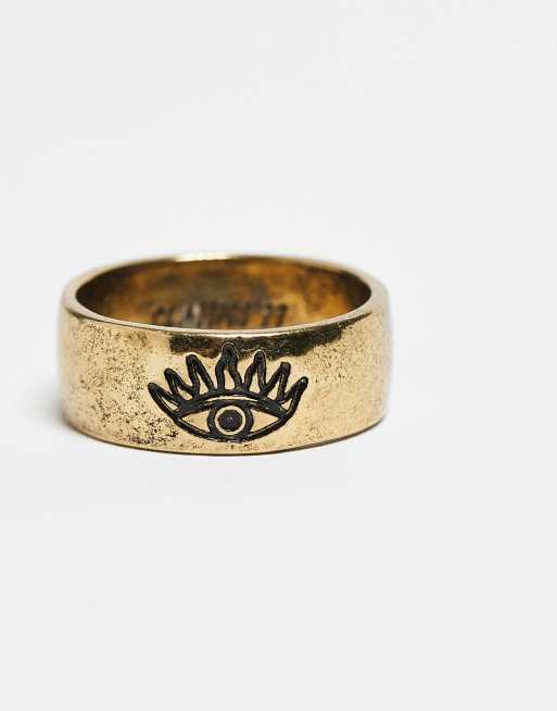 Classics 77 all seeing eye band ring in vintage gold | ASOS