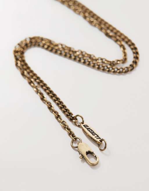 Classics 77 double row chain necklace in vintage gold | ASOS