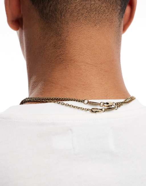 Classics 77 double row chain necklace in vintage gold | ASOS