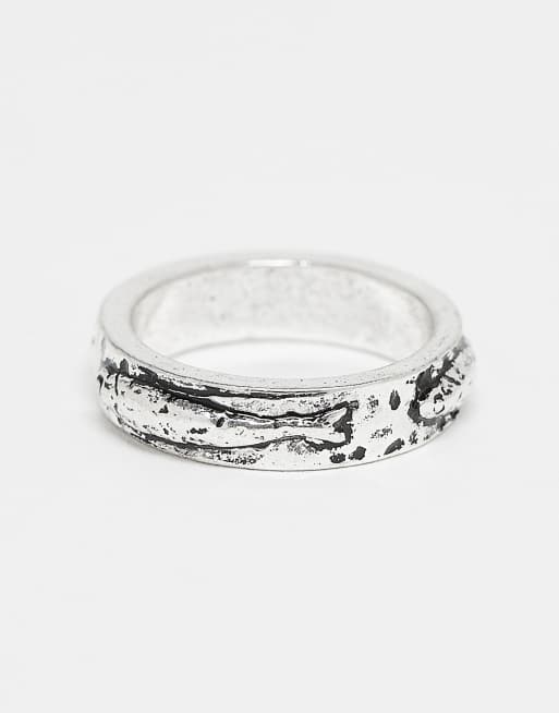 Classics 77 fish engraved band ring in silver tone | ASOS