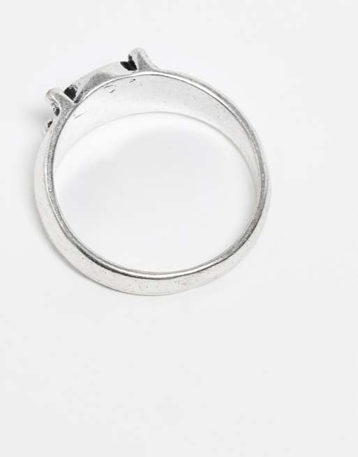 Classics 77 palm tree engraved signet ring in silver | ASOS