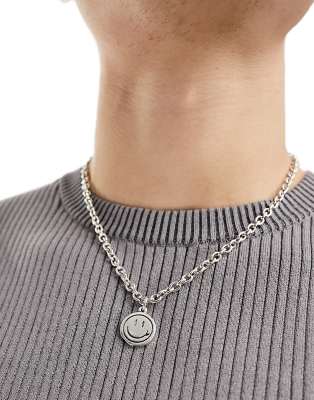 Classics 77 surf smile chain pendant necklace in silver | ASOS