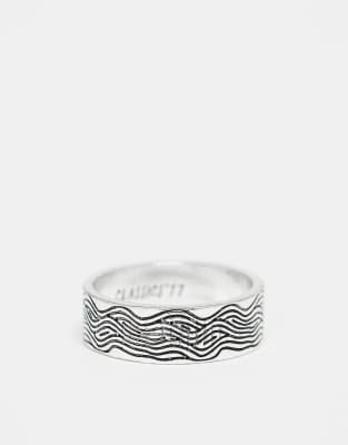 Classics 77 wave engraved band ring in silver tone | ASOS