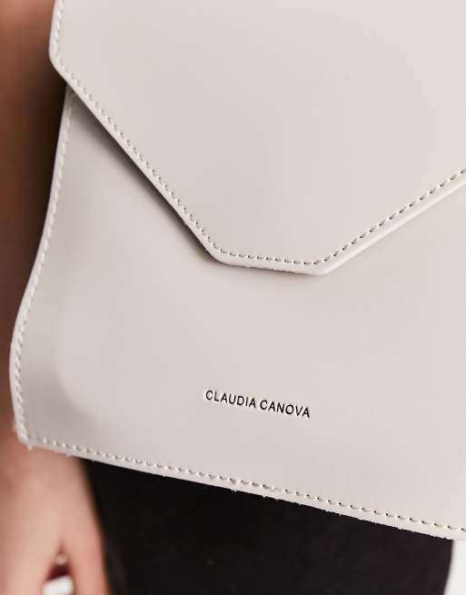 Claudia Canova angular flap top cross body bag with rope handle detail ...