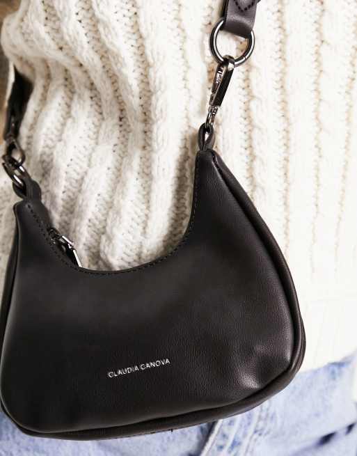 Claudia Canova half moon crossbody bag in black | ASOS