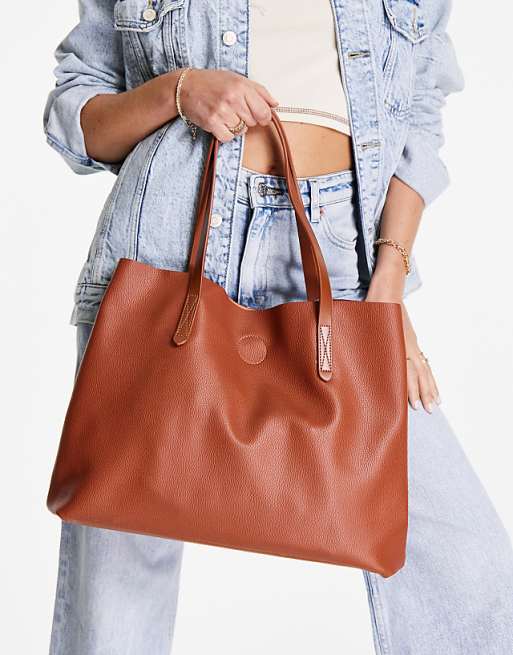Claudia Canova slouch tote bag in tan | ASOS Claudia Canova slouch tote bag in tan | ASOS