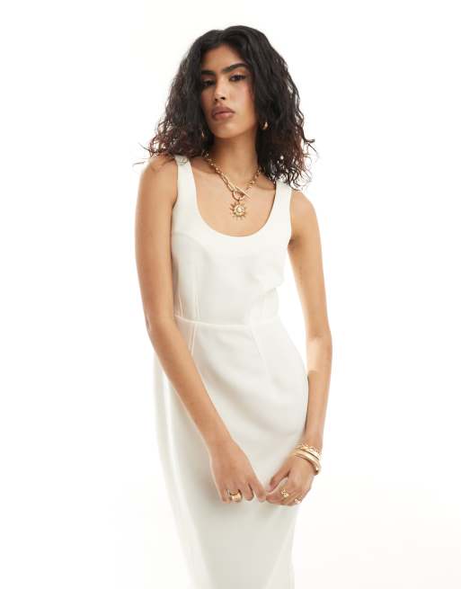 Closet London sleeveless midaxi pencil dress in ivory