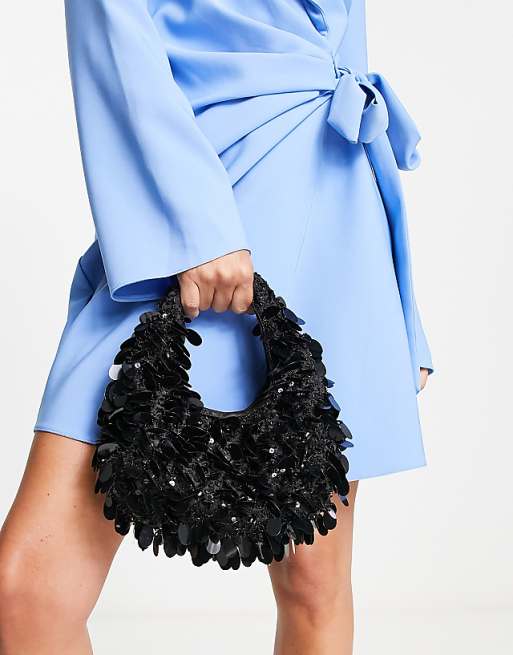 Clutch negro de lentejuelas grandes de ASOS DESIGN | ASOS Clutch negro de lentejuelas grandes de ASOS DESIGN | ASOS