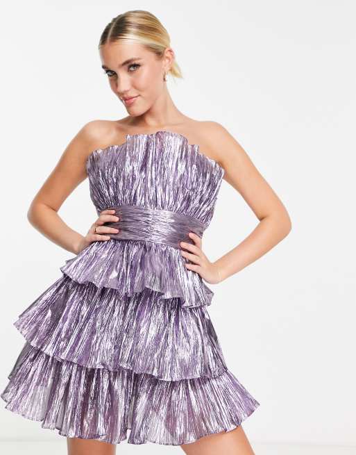 Collective The Label Robe Courte Structurée à Encolure Bandeau Et