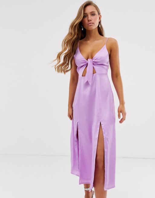 Collective The Label Robe Mi Longue Caraco Avec Noeud Sur Lavant Et